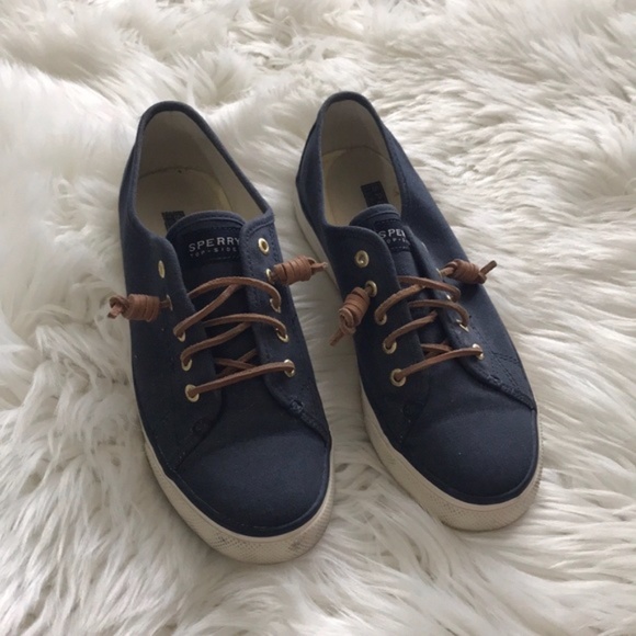 Sperry | Shoes | Sperry Top Sider Navy Blue Slip On Canvas Shoe | Poshmark